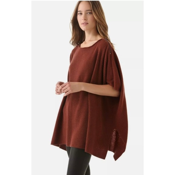 Vince | Sweaters | Vince Sweater Poncho Womens Small Rust Orange Wool ...